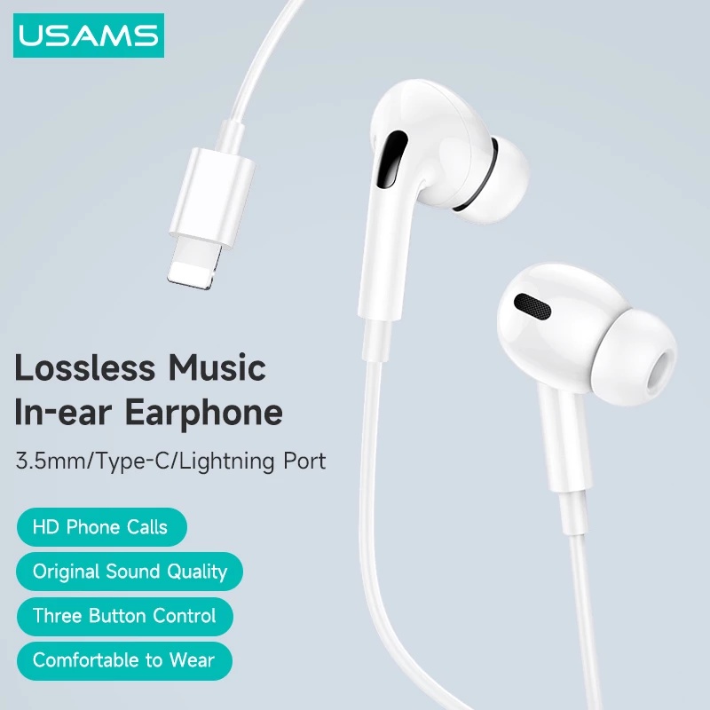 USAMS EP-41 3.5mm Type C IP In-ear Earphone HiFi Stereo Earbuds For ...