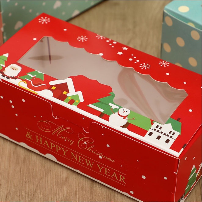 Christmas Theme pastry Cake Box Packaging S/M/L cupcakes boxes pastry ...