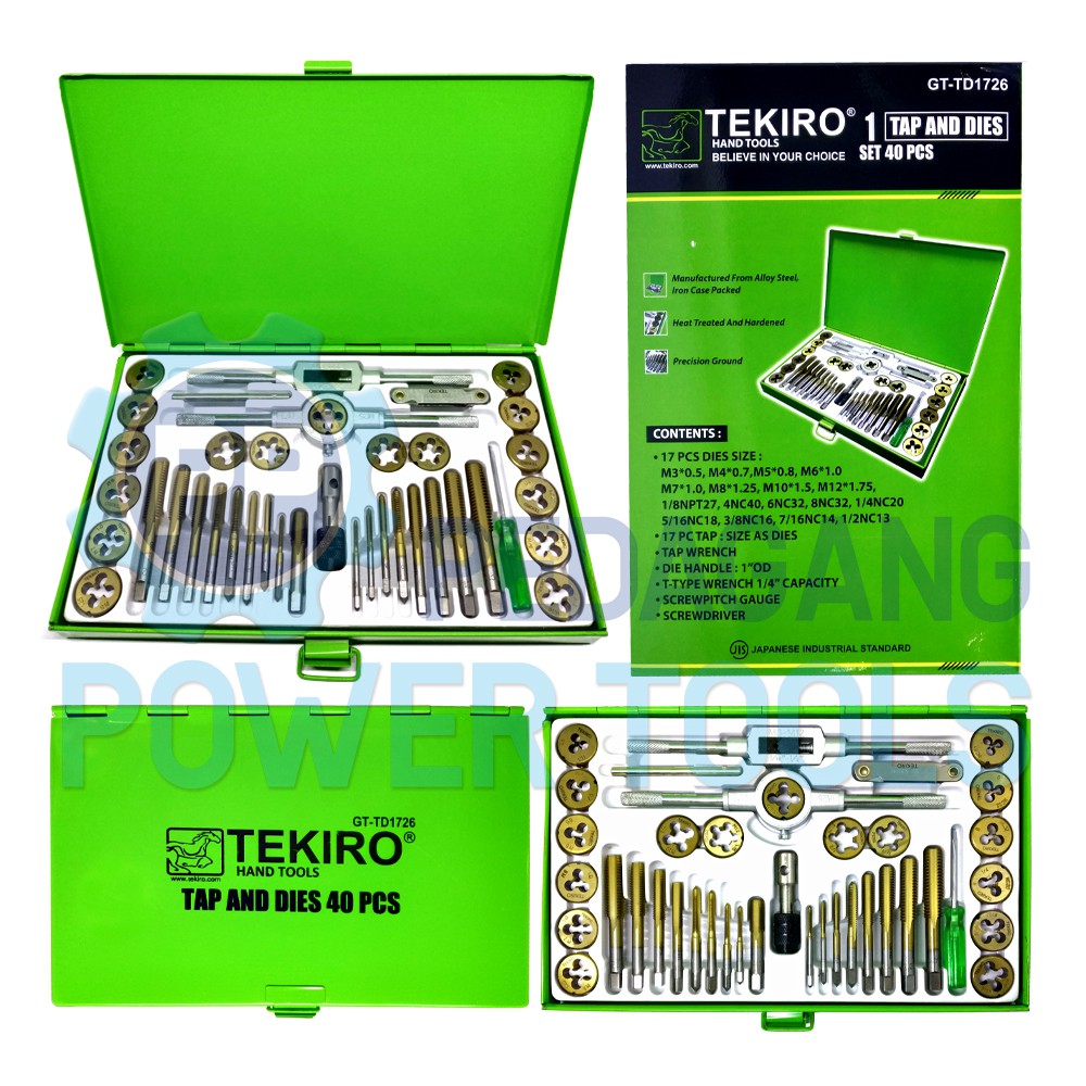 Tekiro Hand Tap And Dies Set Of 40 Pcs Senai Screw Drat Bolt Nut Gt ...