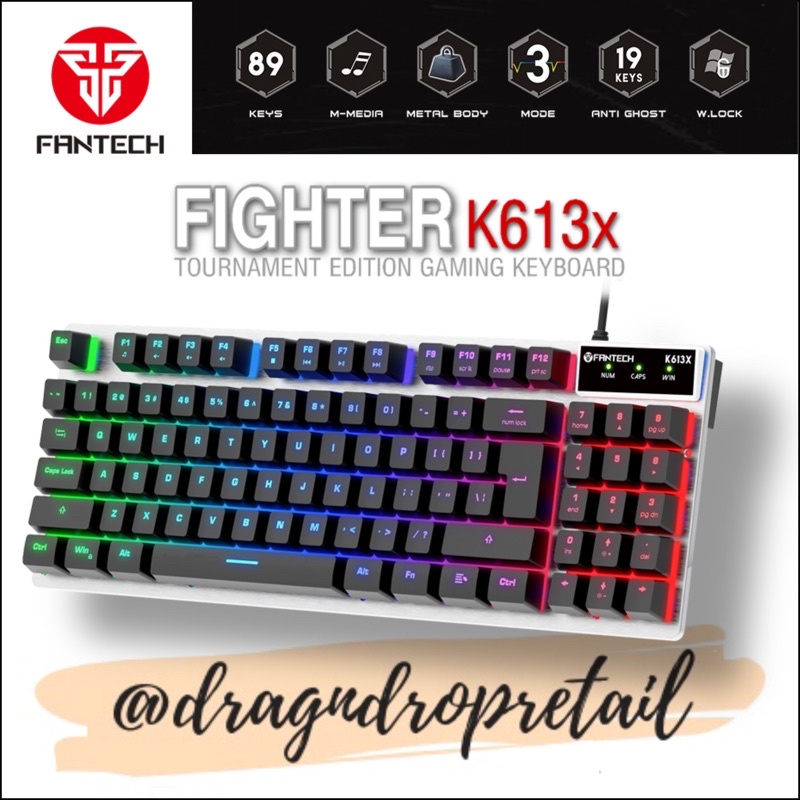 FANTECH FIGHTER K613X Aluminium Backlit Gaming Compact But Full ...