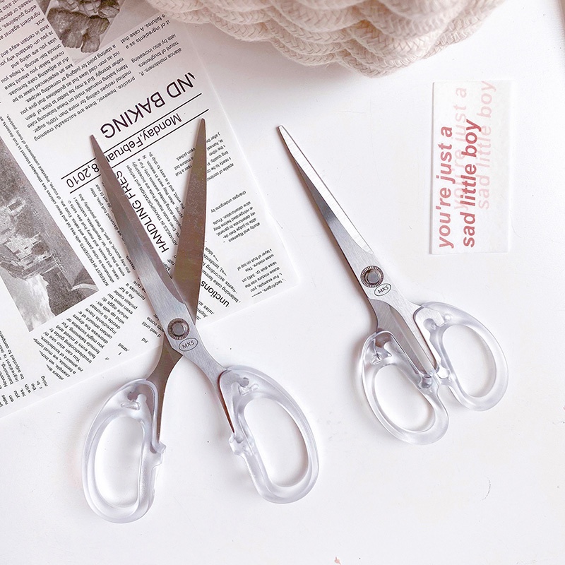 Cute Kawaii Clear Acrylic Silver Scissors School Office Scissors ...
