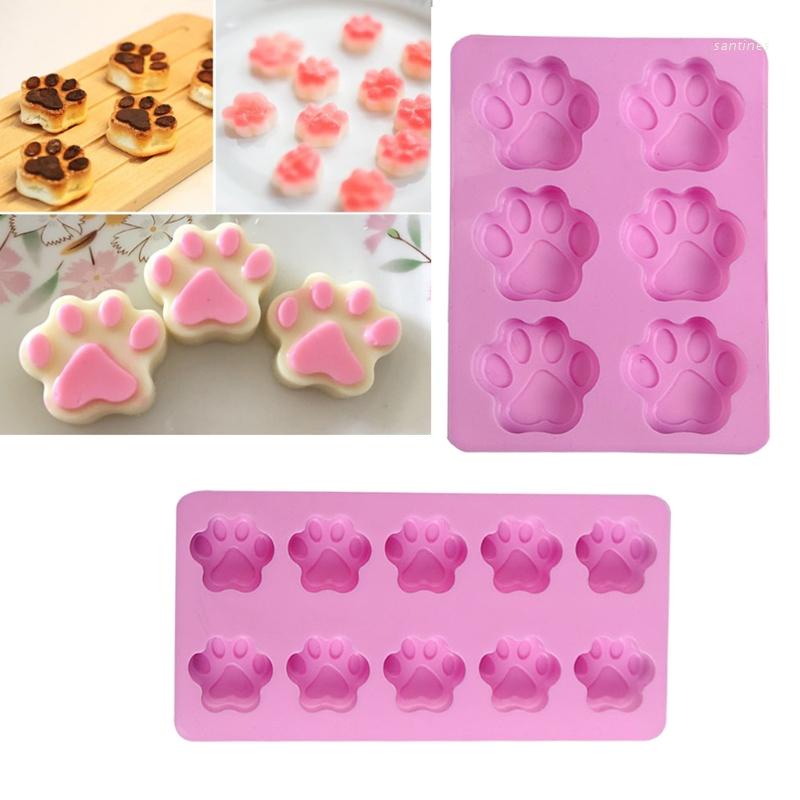 san* Silicone Paw Print Mold Reusable Dog Cat Animal Paw Ice Candy ...