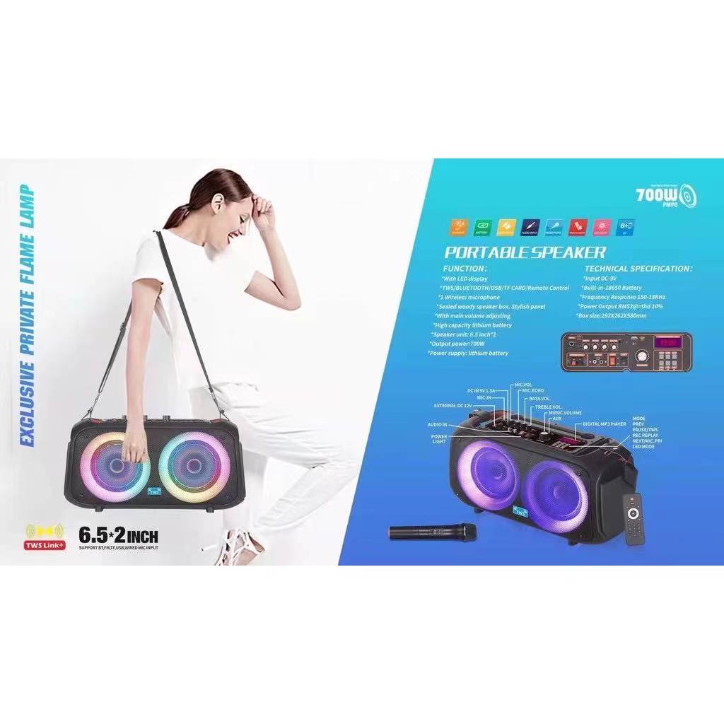 Eph NDR-Q68 Professional Battery System Portable 6.5X2 inches Bluetooth ...