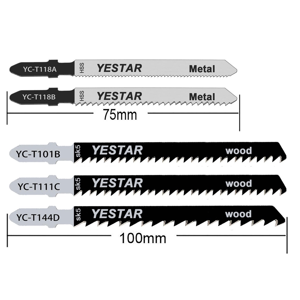 YC-T118A Jigsaw Blade Set for Wood/Straight Cut T118A (5pcs) | Shopee ...