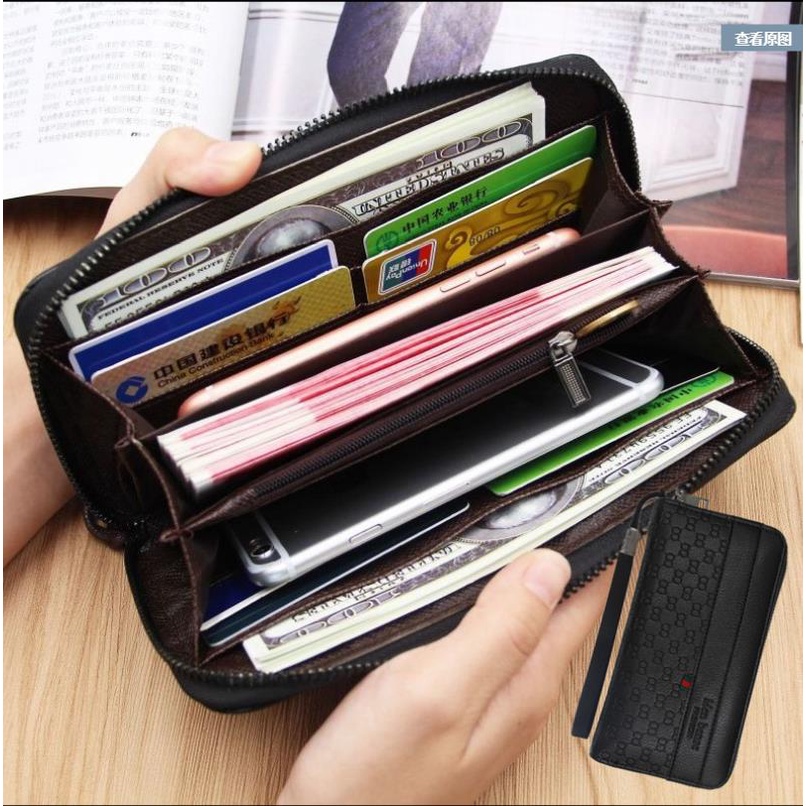 Men wallet long pu leather wallet for men | Shopee Philippines