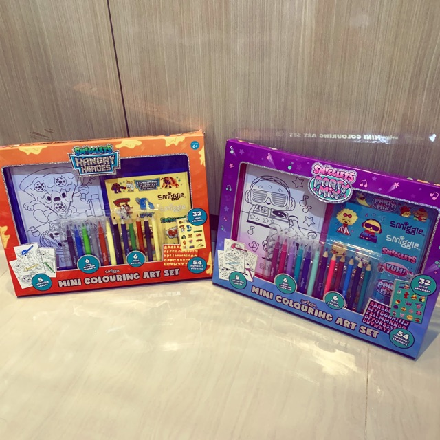 Smiggle Coloring Art Set Party Mix / Hangry Heroes | Shopee Philippines
