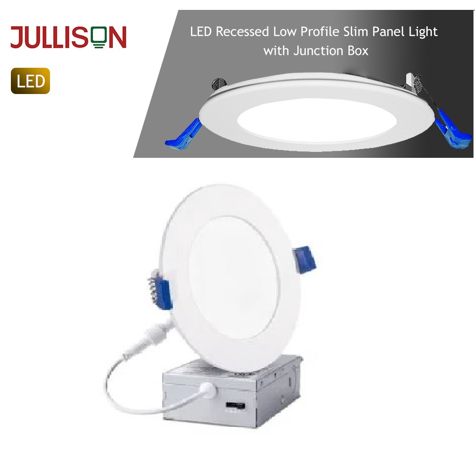 JULLISON LED 6 Inch Ultra Slim Recessed Panel Light with Junction Box ...