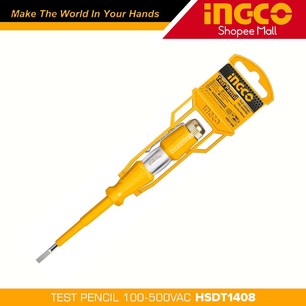 Ingco HSDT1408 Test Pencil 100-500VAC for Electrical Tester _H | Shopee ...