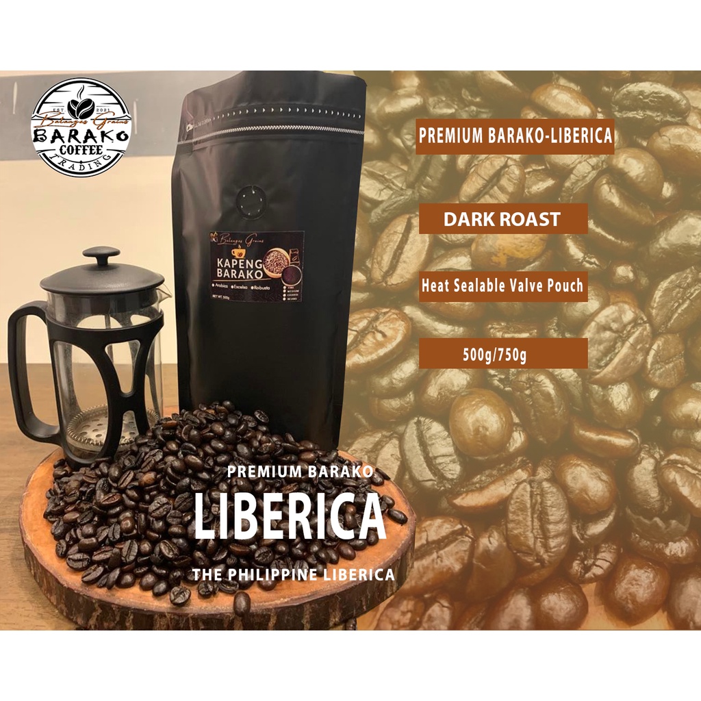PREMIUM LIBERICA-BARAKO COFFEE IN VALVE POUCH-[Air Tight-Black Foil ...