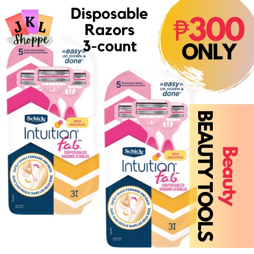 Schick Intuition f.a.b. Women's Bi-Directional Disposable Razors, 3ct ...