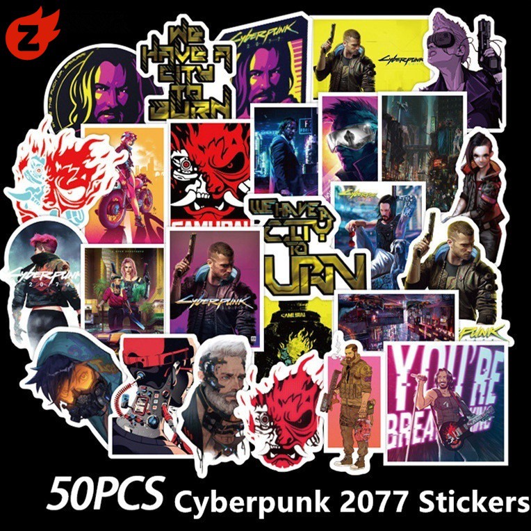 Cyberpunk 2077 ~50Pcs/set Waterproof Cartoon Graffiti Stickers | Shopee ...