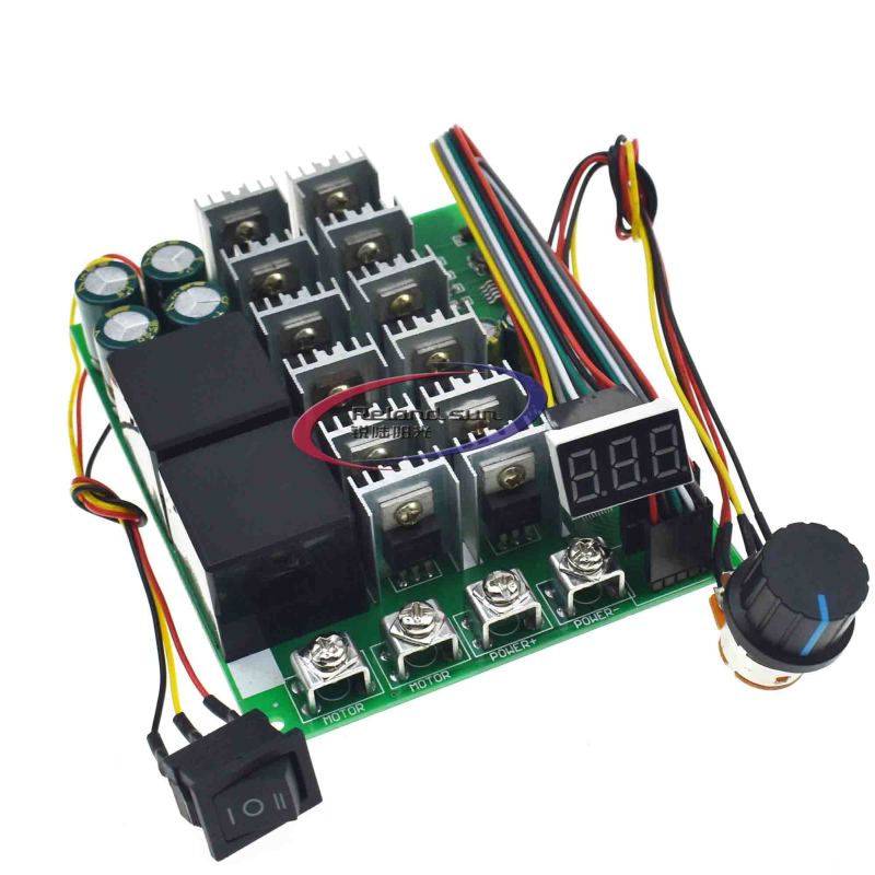 60A 10-55V Digital display PWM speed controller forward reversal 0~100% adjustable DC motor 12V ...