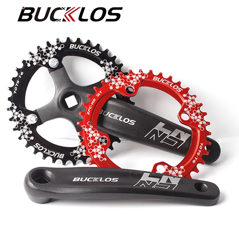 BUCKLOS 104 BCD Crankset Bike Crankset 32/34/36/38/40/42T Narrow Wide Chainring Square Hole ...