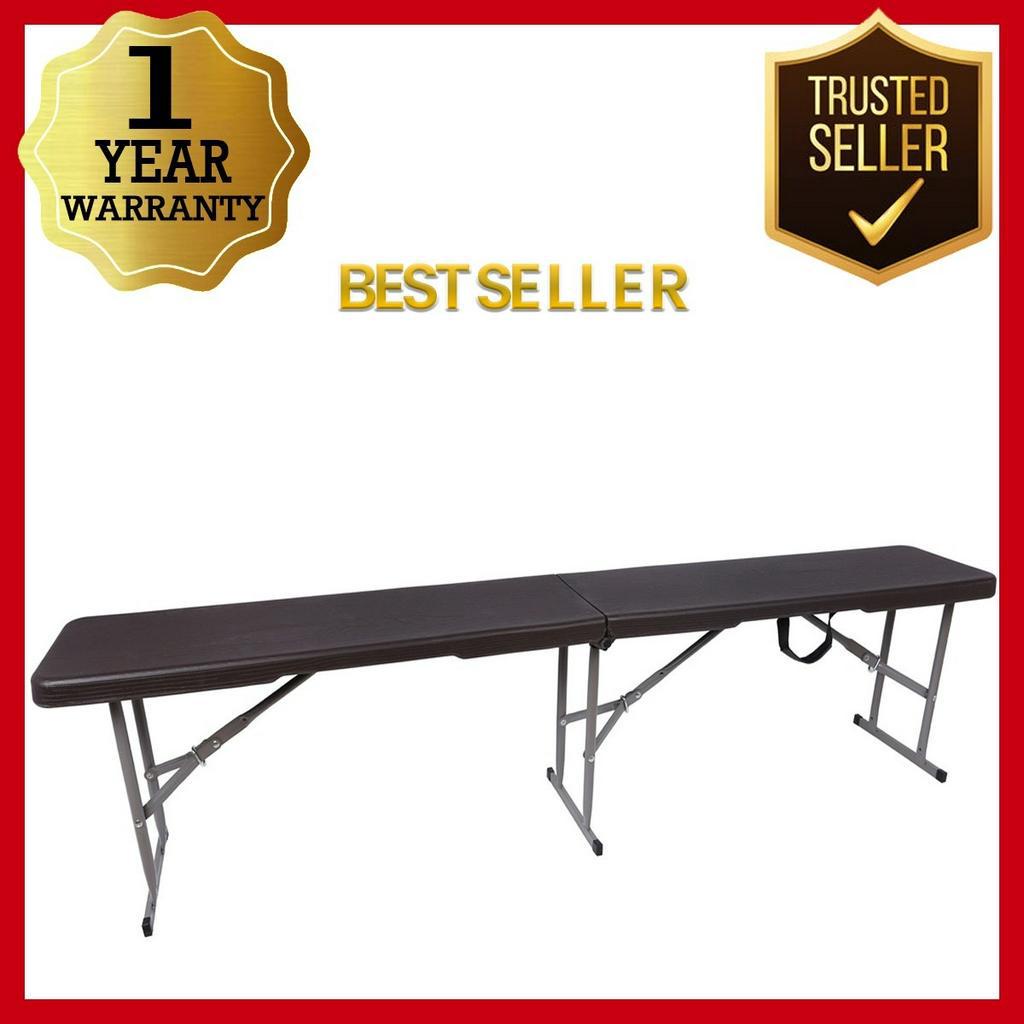 Wood Grain 6FT Folding in Half Bench (180*28*43) (Grey) | Shopee ...