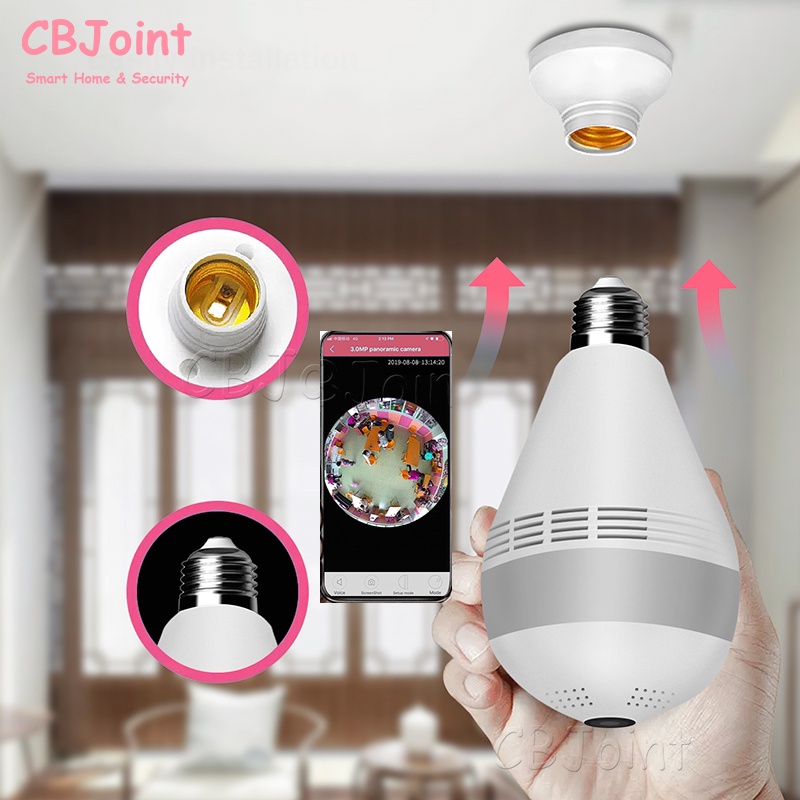CBJoint CCTV Camera Wifi Connect to Cellphone E27 Led Light Bulb Camera ...