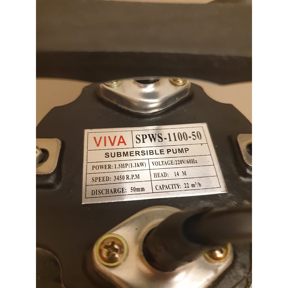 Viva Submersible Pump 1.5HP Heavy Duty With Floater SPWS-1100-50 ...