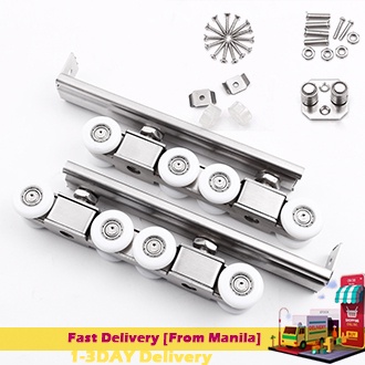 2pcs/set Sliding Door Roller 8 Wheels Home Room Wood Door Hanging ...