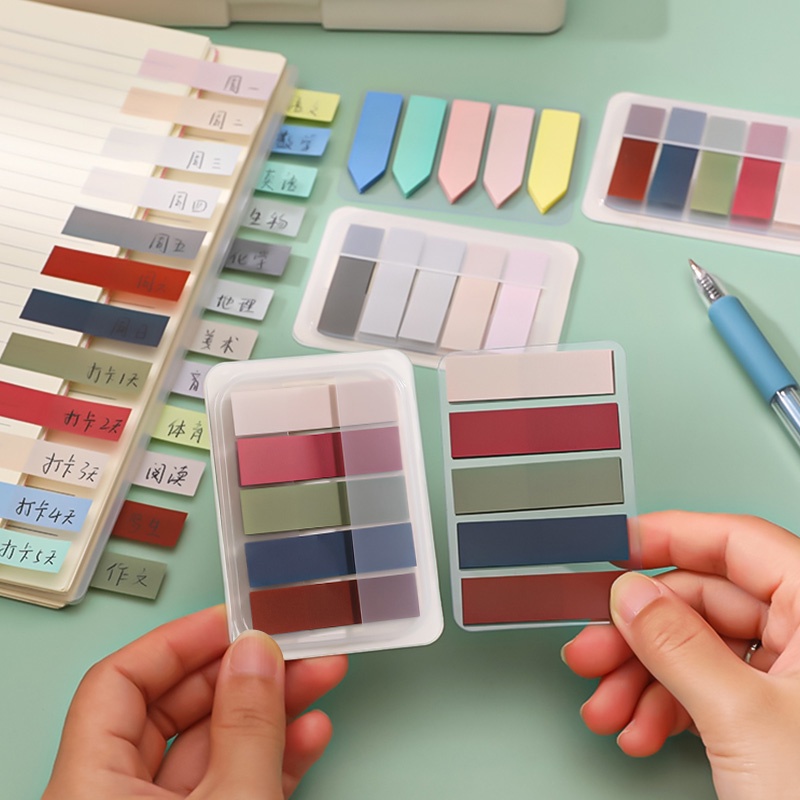 100 Sheets INS Morandi Color Label Stickers Creative Translucent Strong ...