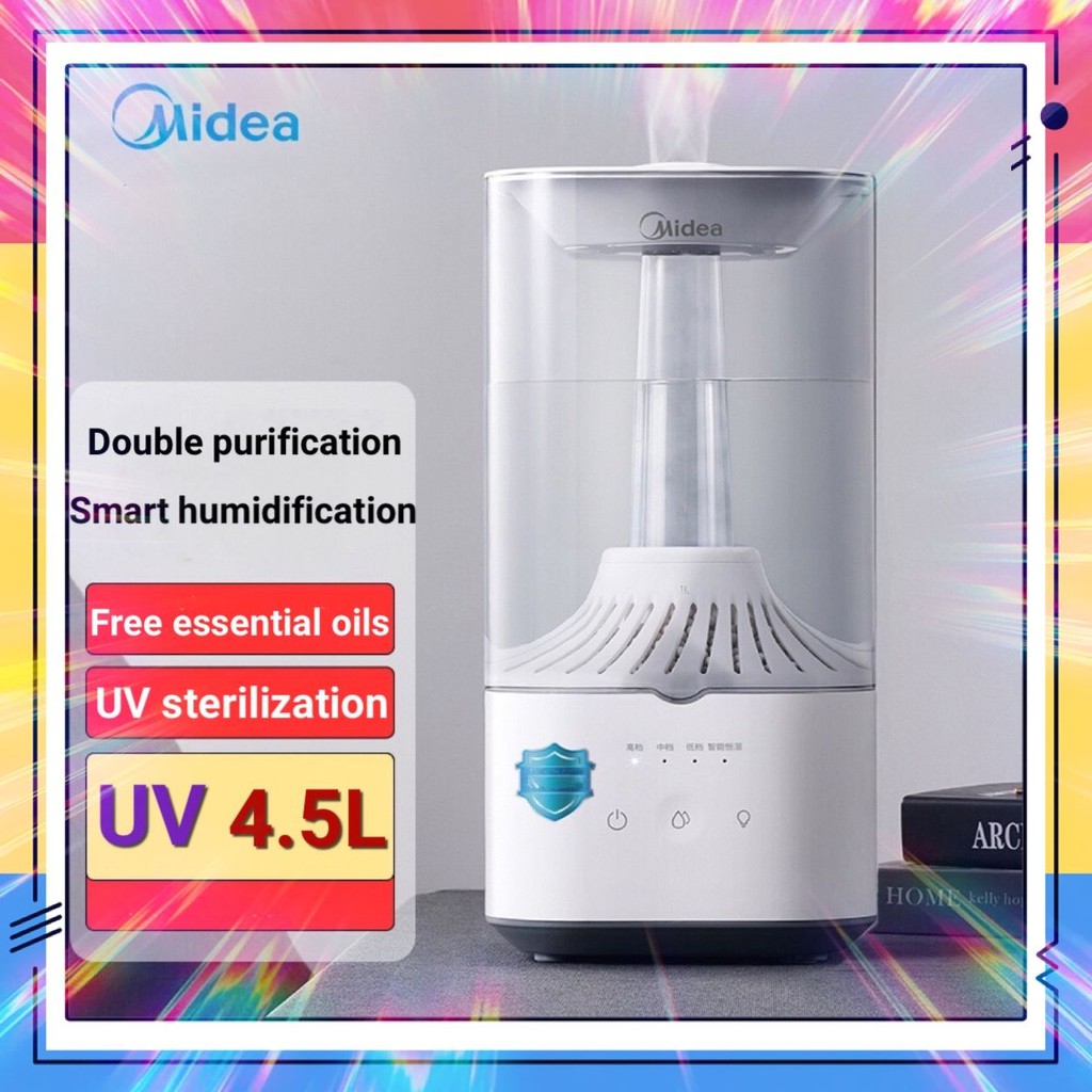 Midea 4.5L Air Humidifier Aromatherapy Machine Ultrasonic Touch Screen ...