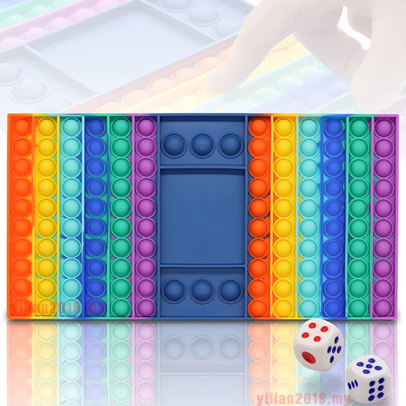Big Pop It Chess Board Game Fidget Toys Sets Rainbow Chessboard Push ...