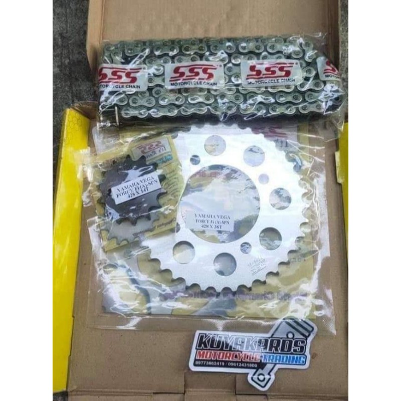 SSS CHAIN SET 14T,15T/36 VEGA FORCE FI/CLASSIC,VEGA ZR,YAMAHA SIGHT ...