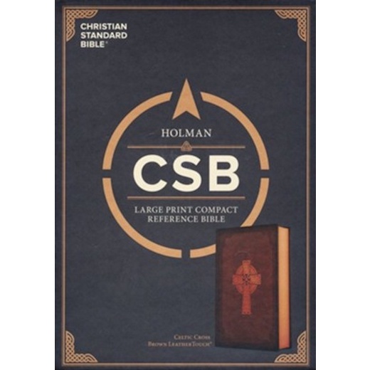 CSB Large Print Compact Reference Bible Celtic Cross Brown LeatherTouch ...