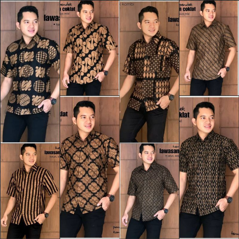 HEM, SHORT SLEEVES, BATIK CLOTHES, PEKALONGAN BATIK, MEN'S TOPS, BATIK SRAGAM, Men's batik ...