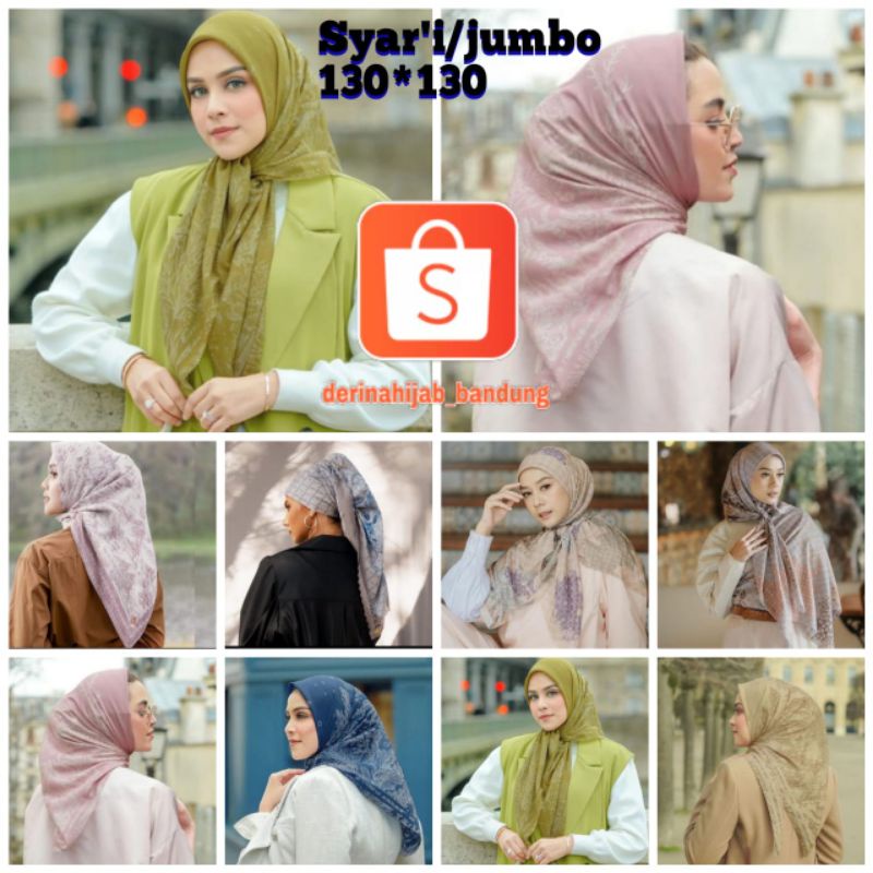 Jumbo Quadrilateral Hijab // Shari'I Voal premium || Series | Shopee ...