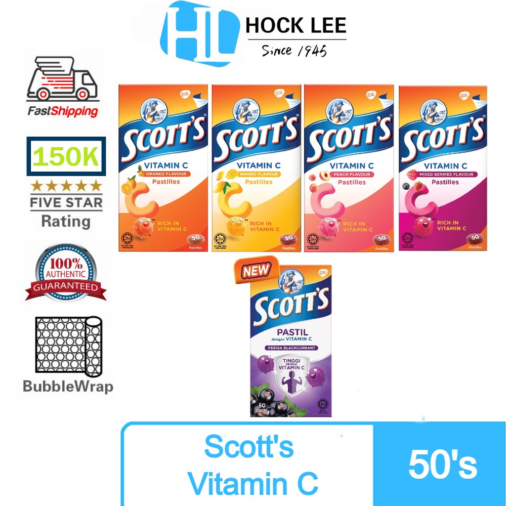 Scott's Vitamin C Pastilles 50's (100G) | Shopee Philippines