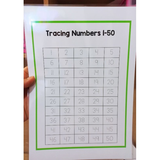 laminated tracing numbers 1-50 A4 size | Shopee Philippines