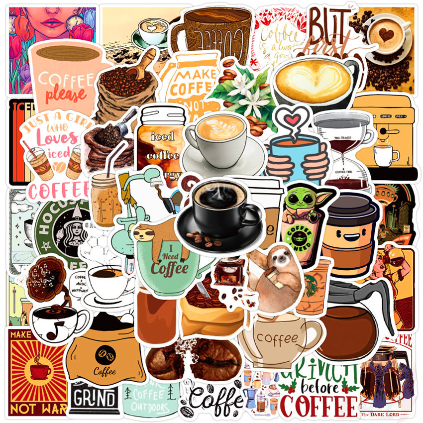 50Pcs/Set I Need More Coffee Series 02 Stickers DIY Fashion Mixed ...