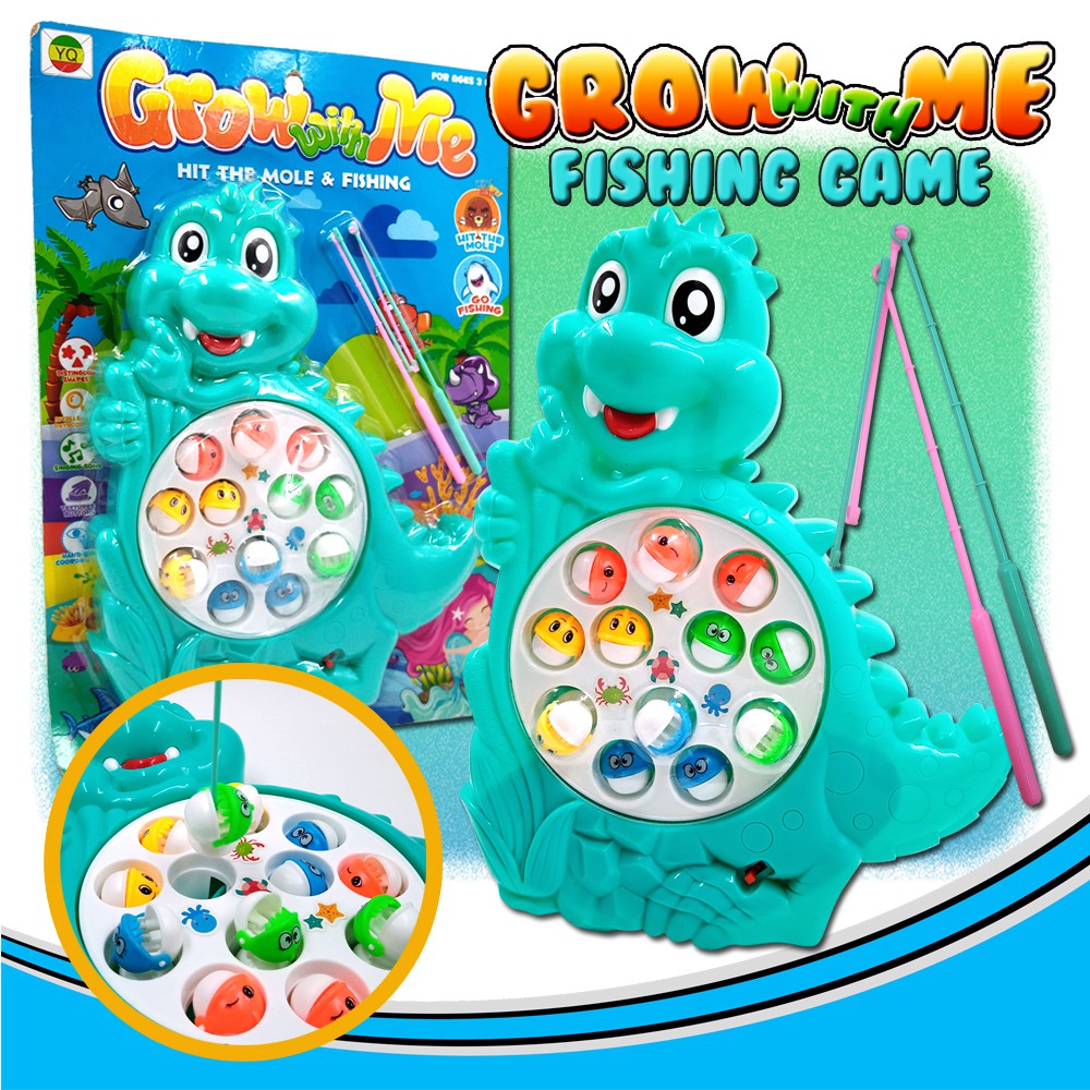 Grow With Me Fish Catch Magnetic/HIt the Mole Hammer Toy Set Rotatable ...