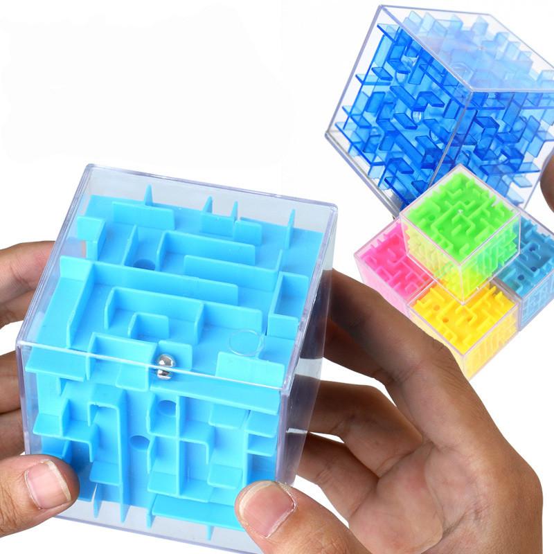 3D Maze Magic Cube Transparent Six-sided Puzzle Speed Cube Rolling Ball ...