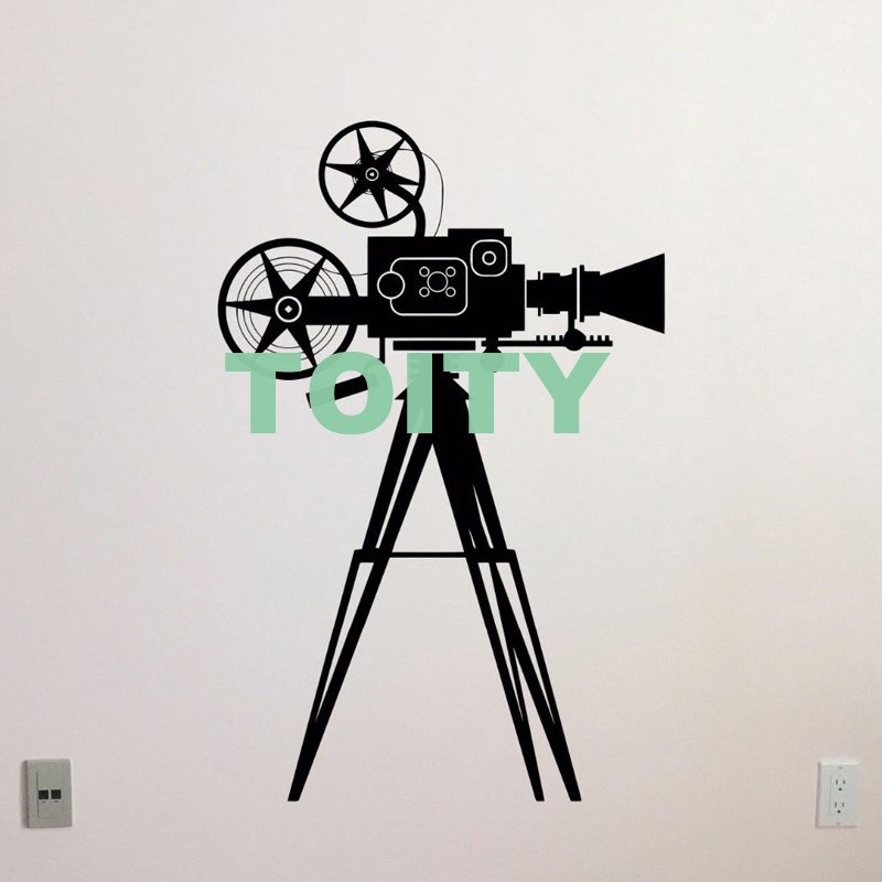 Filming Art Cinema Movie Wall Sticker Acter Producer Filmstrip Vinyl ...