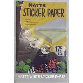 Printable Sticker Paper / Matte Sticker White Paper A4 size 175GSM ...