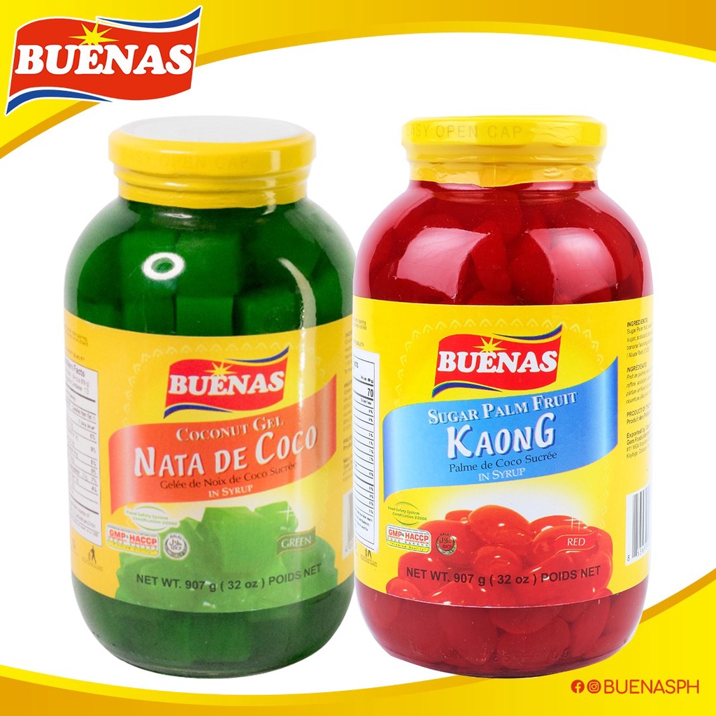 Buenas Nata De Coco (Green) and Kaong (Red) 32oz Set | Shopee Philippines