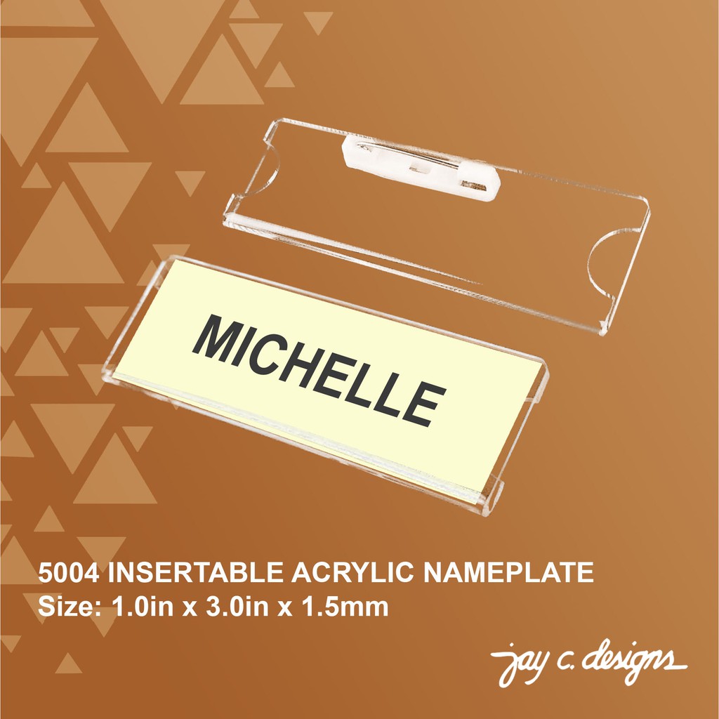 Insertable BLANK Acrylic NAMEPLATE (1In X 3In 1.5mm) 5004 Jay C ...
