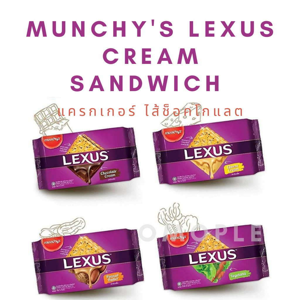 munchy's lexus cream sandwich Chocolate-Filled Crackers ** Inside ...