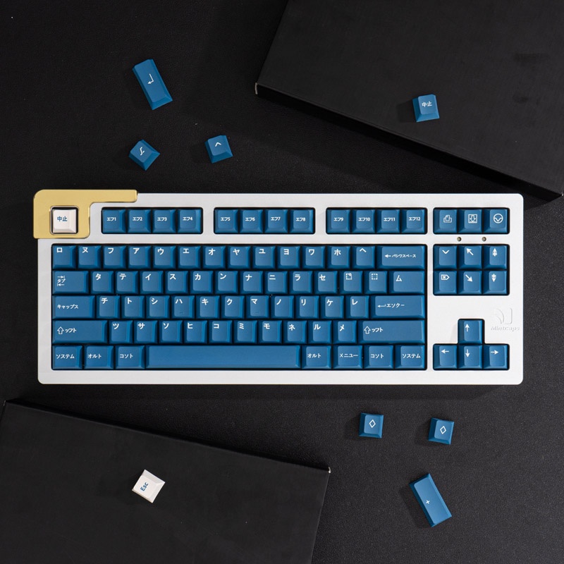 GMK WOB KATAKANA Blue130 Keys Keycap Cherry Profile DYE-SUB Japanese ...