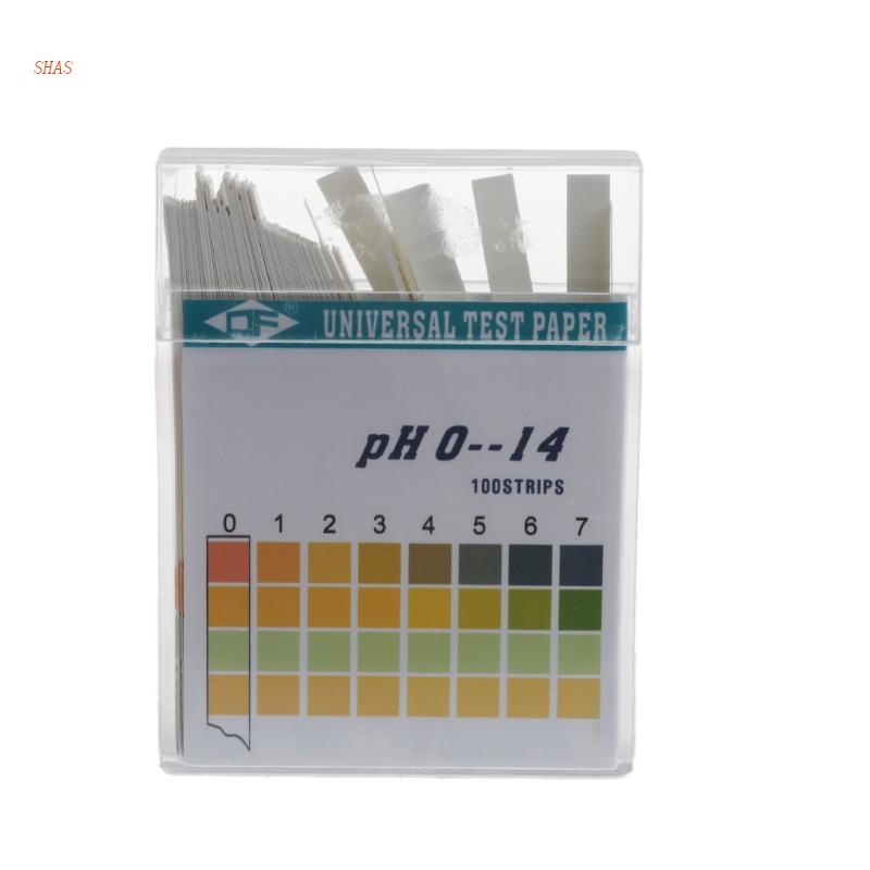 Shas 100 Strips 0-14 PH Alkaline Acid Indicator Paper Water Saliva ...
