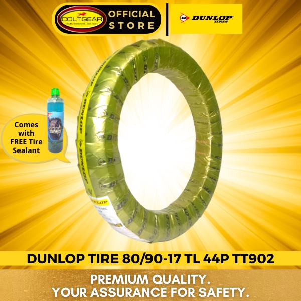 DUNLOP Motorcycle Tire 80/90-17 [Tubeless] 44P TT902 | Shopee Philippines