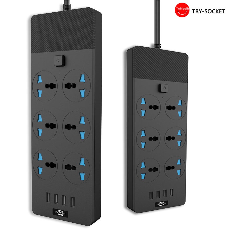 Smart Socket power ac 110V-240V Power Strip 16A Universal Outlets 4 USB ...