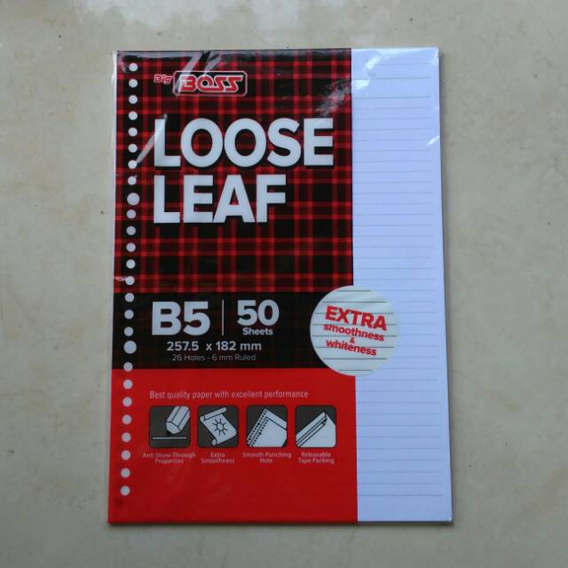 Loose Leaf / Fill in the Big Boss B5 binder with 50 sheets | Shopee ...