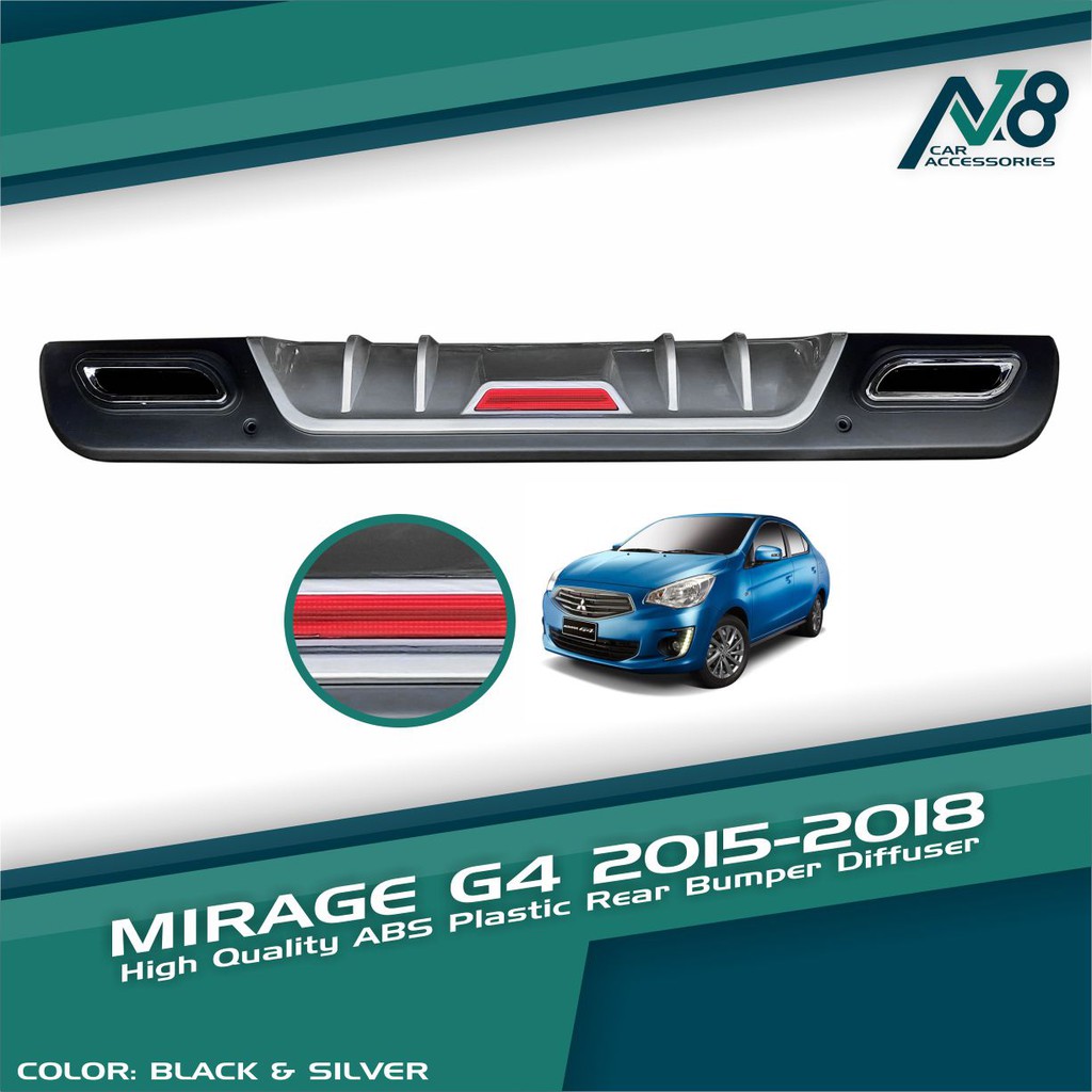 Mirage G4 2015-2018 Rear Diffuser Body Kit (Black & Silver) | Shopee ...