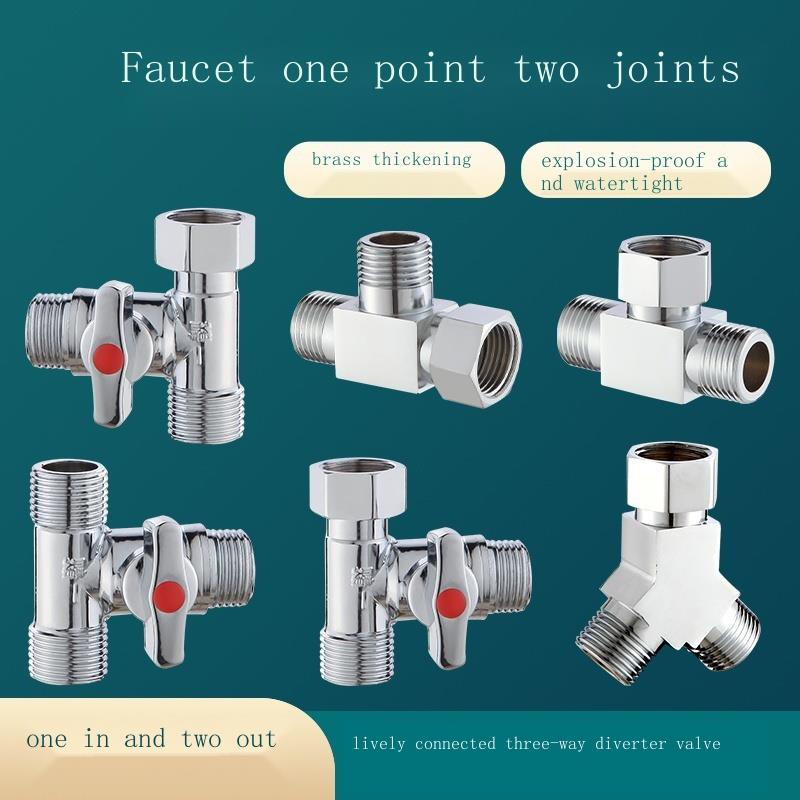 Washing machine three-way connector faucet one-point two-water valve 4 ...