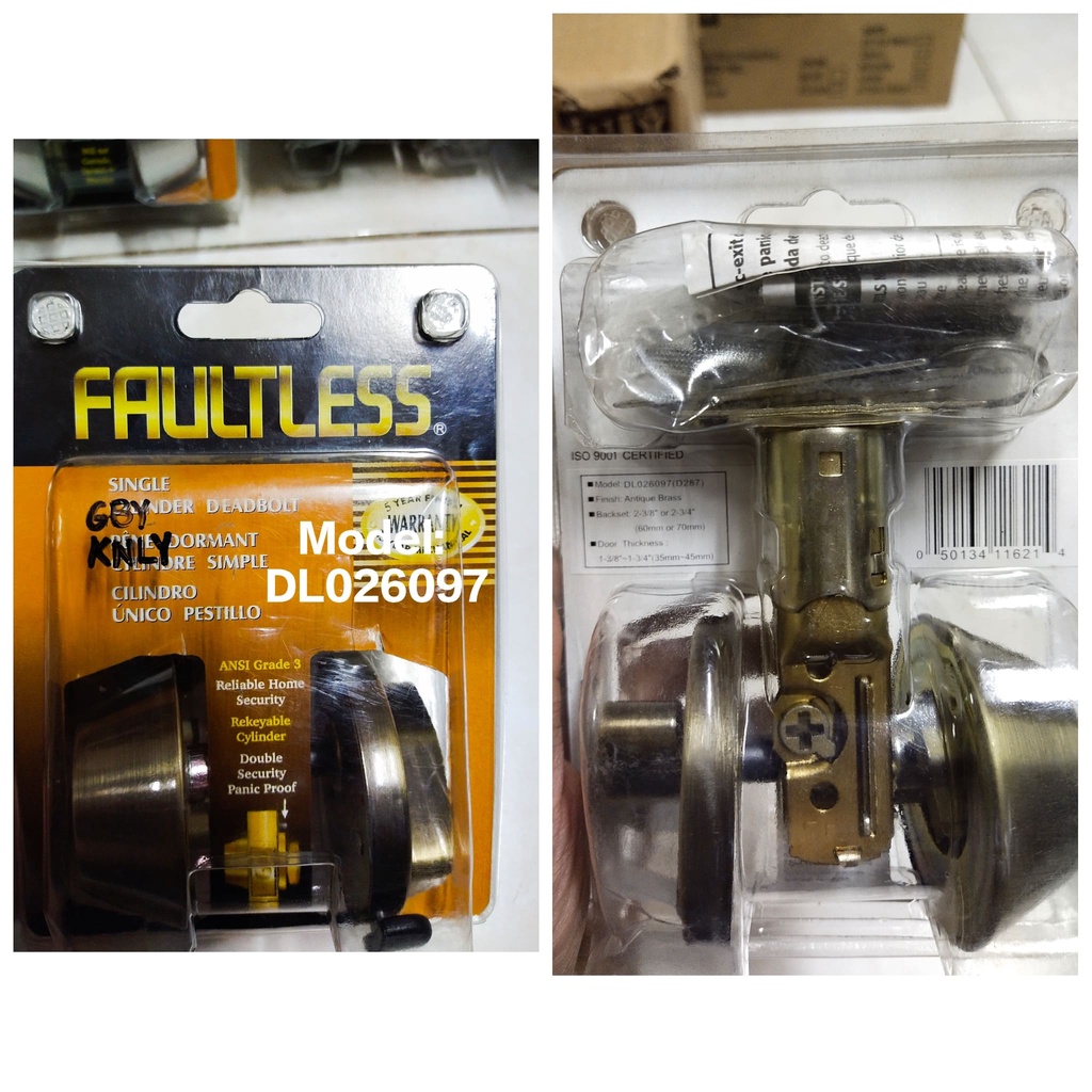 Faultless Deadbolt single or double or spin to lock deadbolt dead bolt | Shopee Philippines