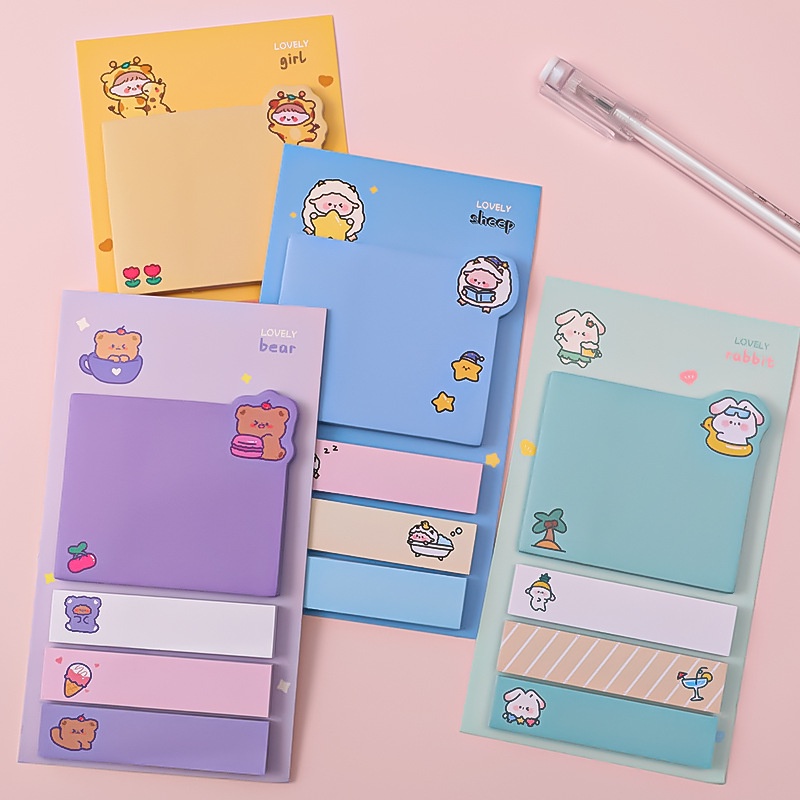 80Sheets/Set Cute Self-Adhesive Index Sticky Sticky Notes/Four Styles ...