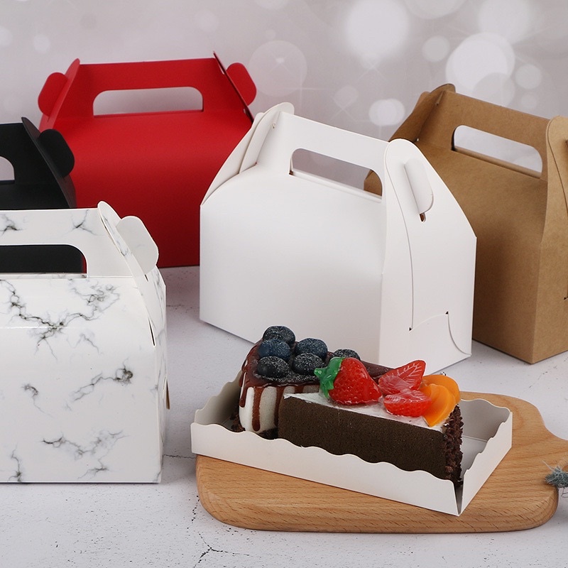 10pcs Gable Box Pastry Box Kraft Paper Box Gift Box Cake Box | Shopee ...