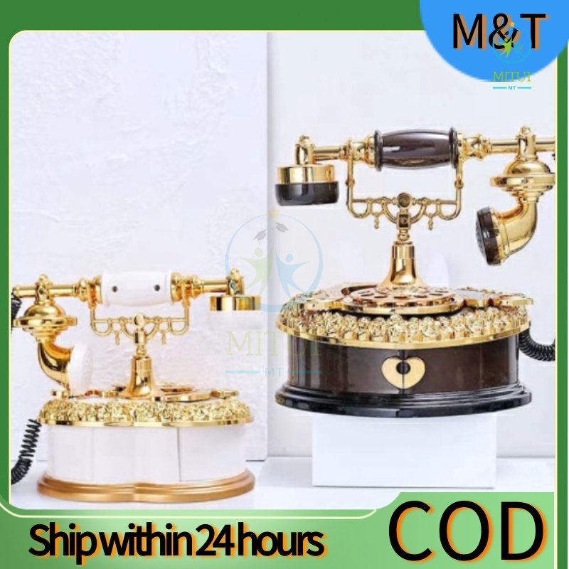(IN STOCK)European Vintage Style Telephone Model Music Box Home Decor ...