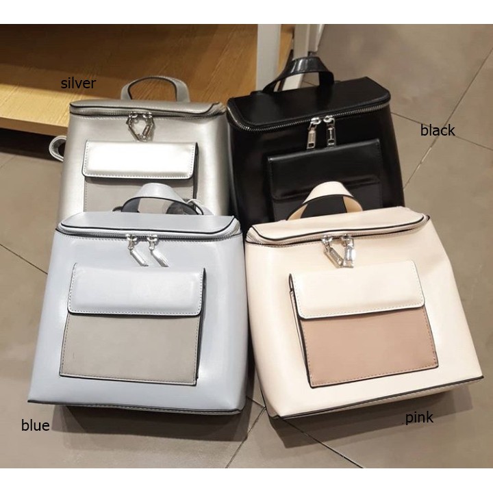 Original MINISO - Simple Square Backpack Fastener Leather Backpack ...